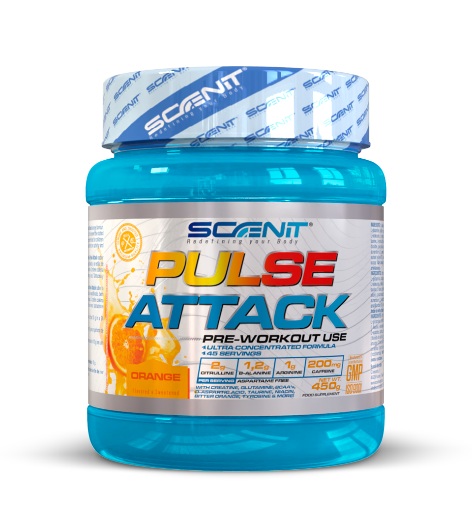 Pulse Attack - 450 g - Pre entreno de Scenit en 3 sabores increíbles